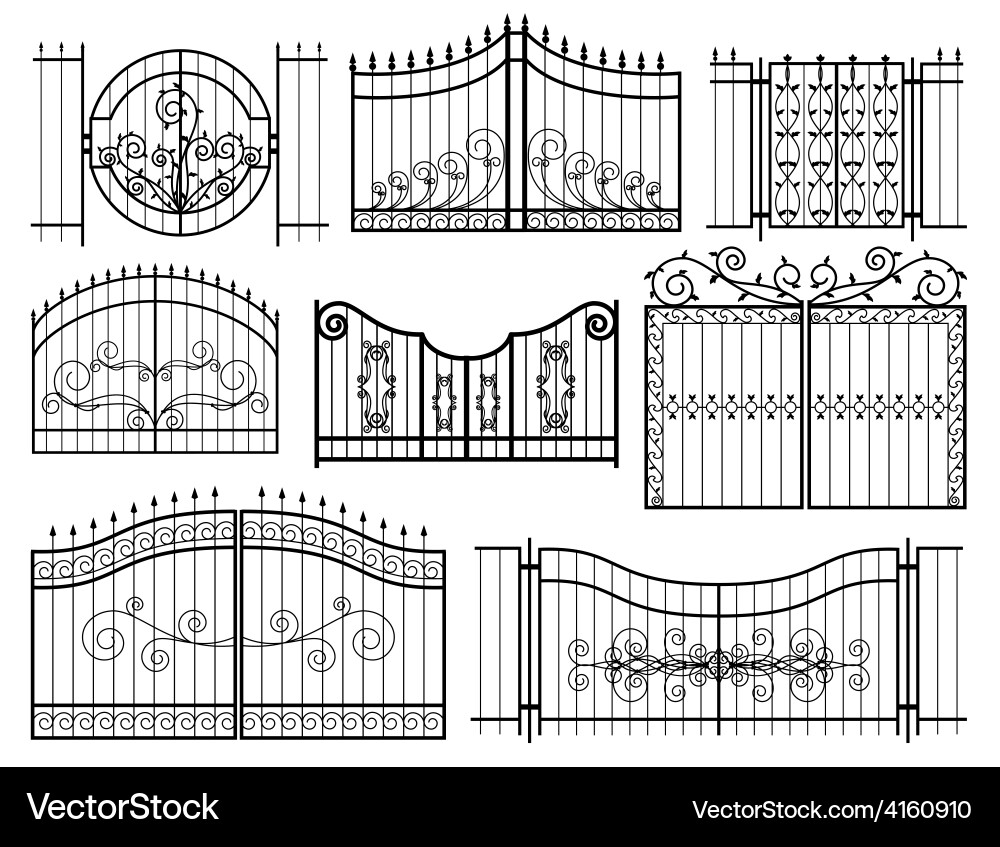 Iron gates icons Royalty Free Vector Image - VectorStock