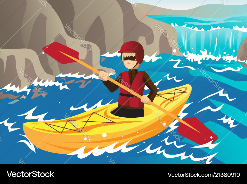 Kayaking Royalty Free Vector Image - VectorStock