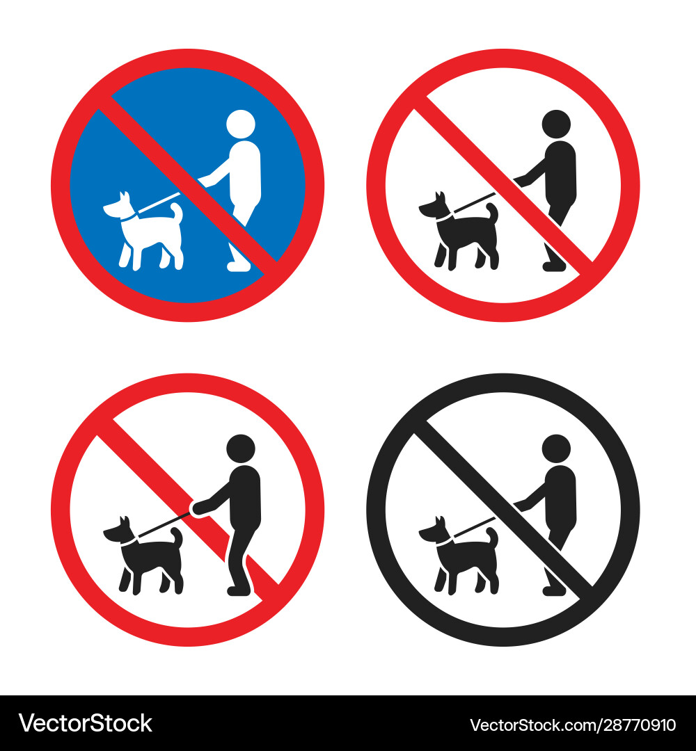 No dogs sign set allowed icon Royalty Free Vector Image