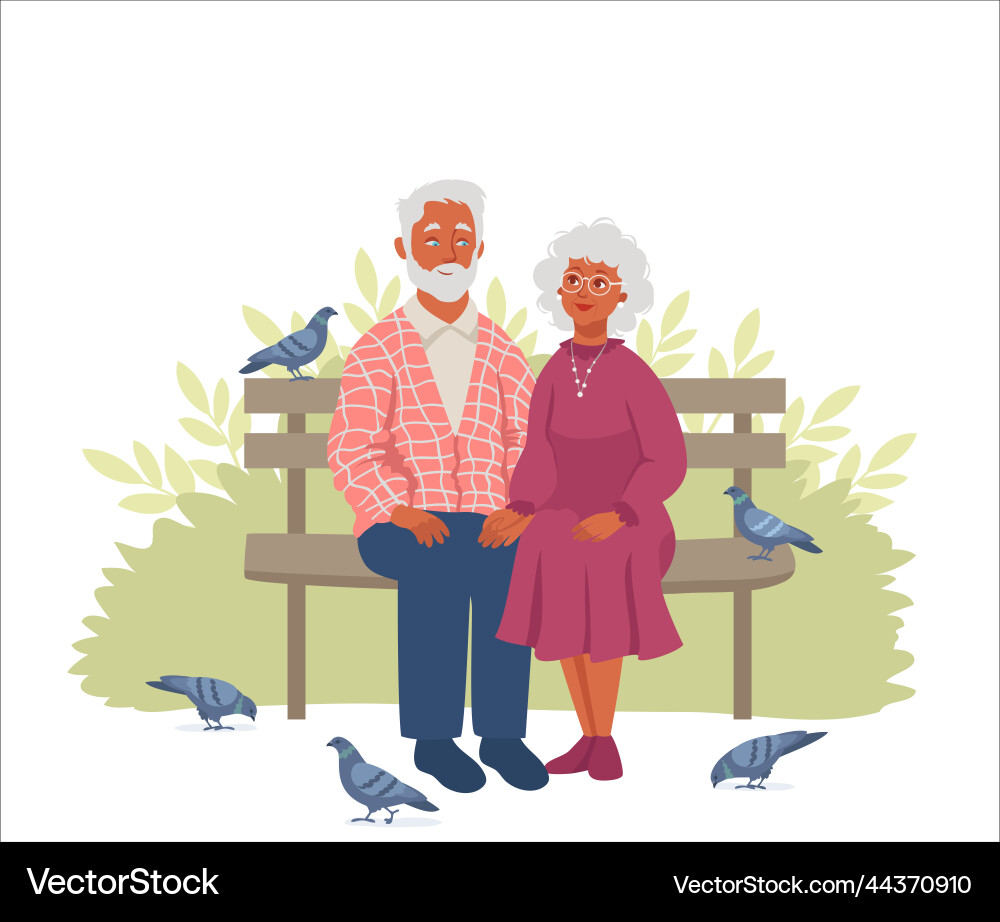 Old couple Royalty Free Vector Image - VectorStock