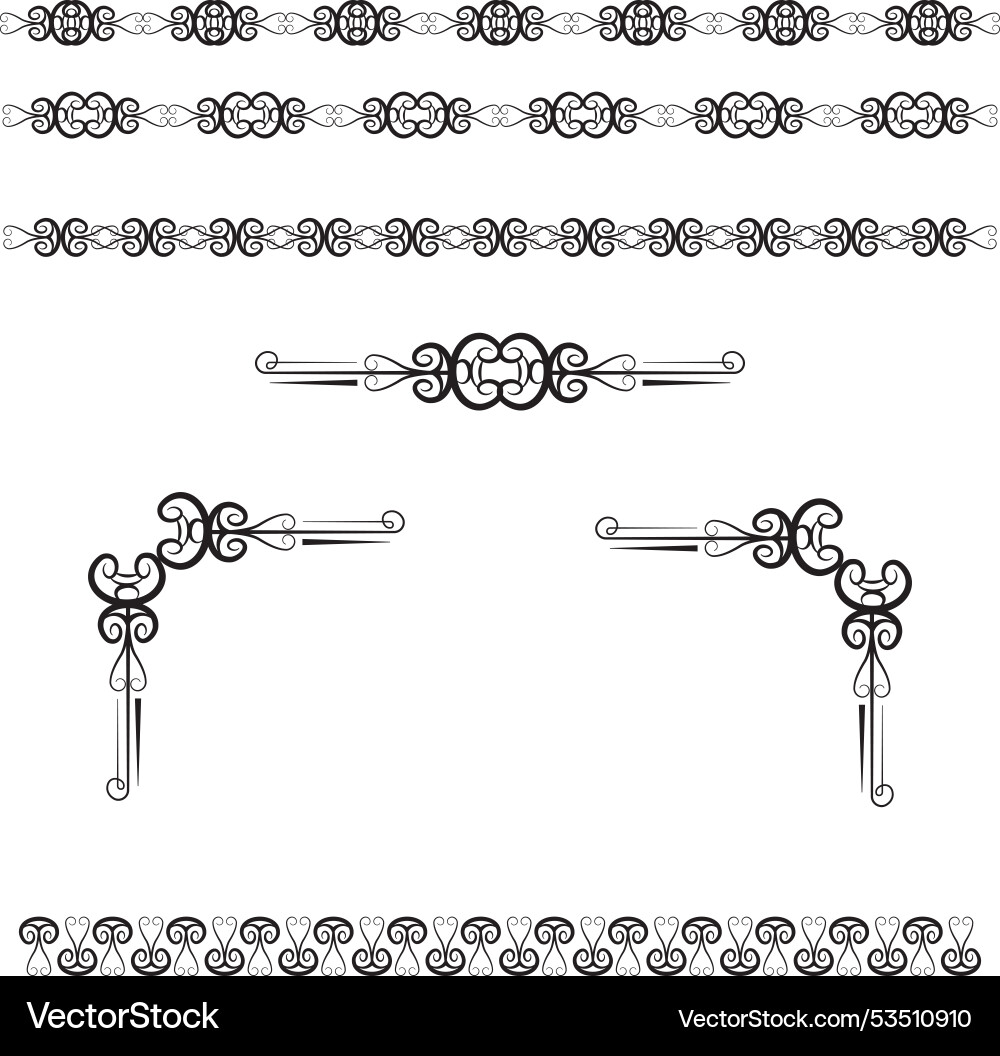Ornamental borders with floral details Royalty Free Vector