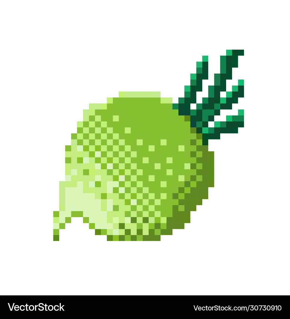 Pixel art radish icon 32x32 Royalty Free Vector Image