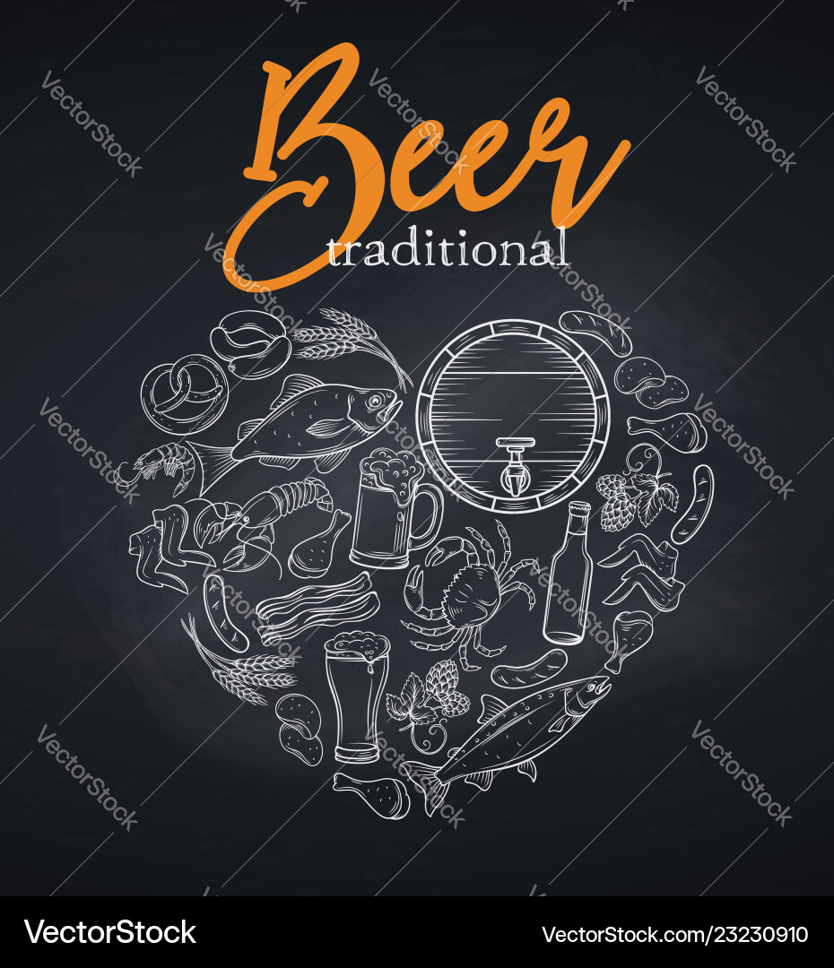 Pub food and beer Royalty Free Vector Image - VectorStock
