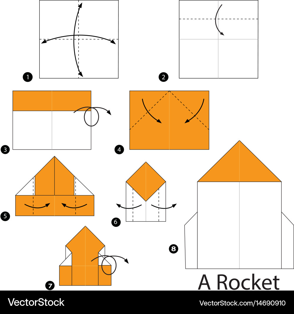 Step by instructions how to make origami Vector Image