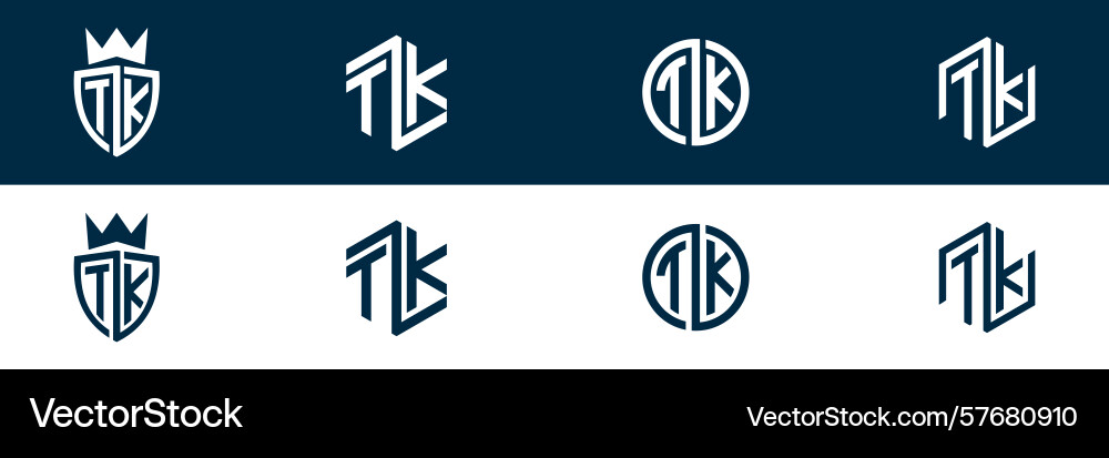 Tk kt letter modern logo design Royalty Free Vector Image