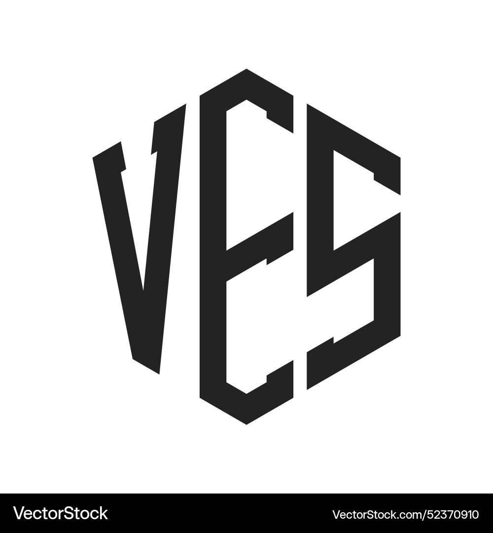 Ves logo design initial letter monogram Royalty Free Vector