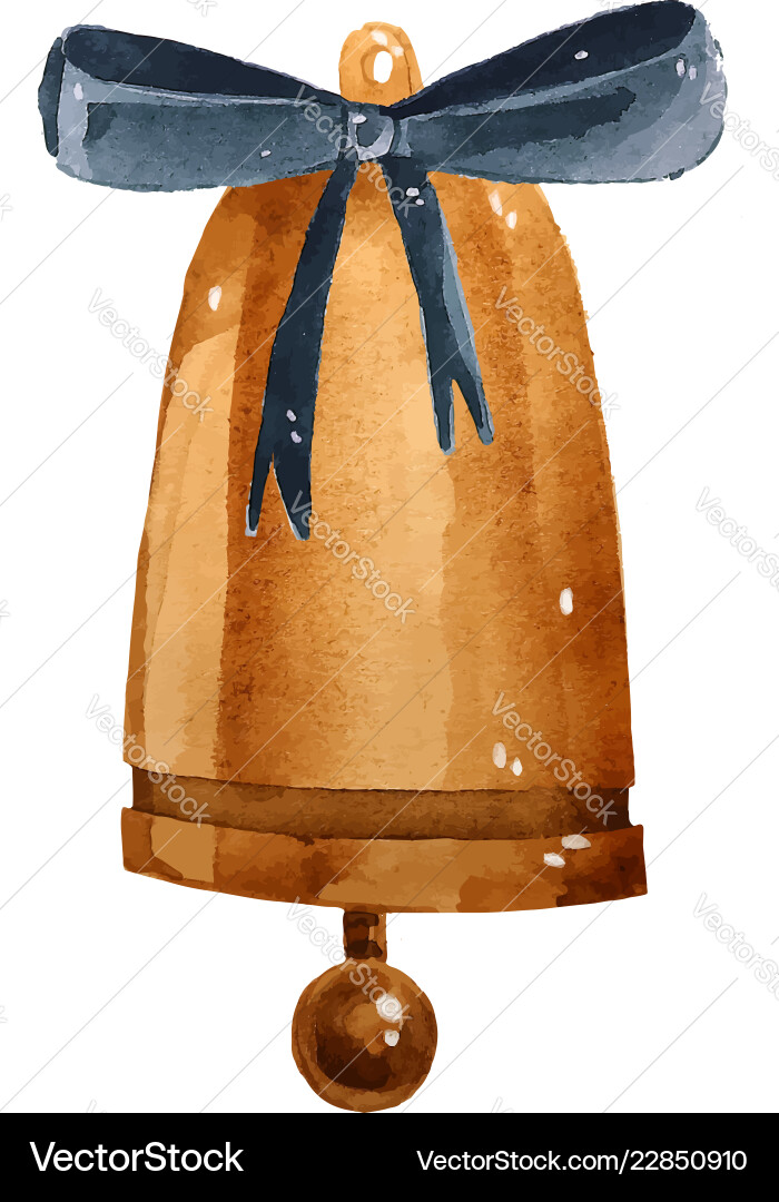 Watercolor Christmas Bells Royalty Free Vector Image