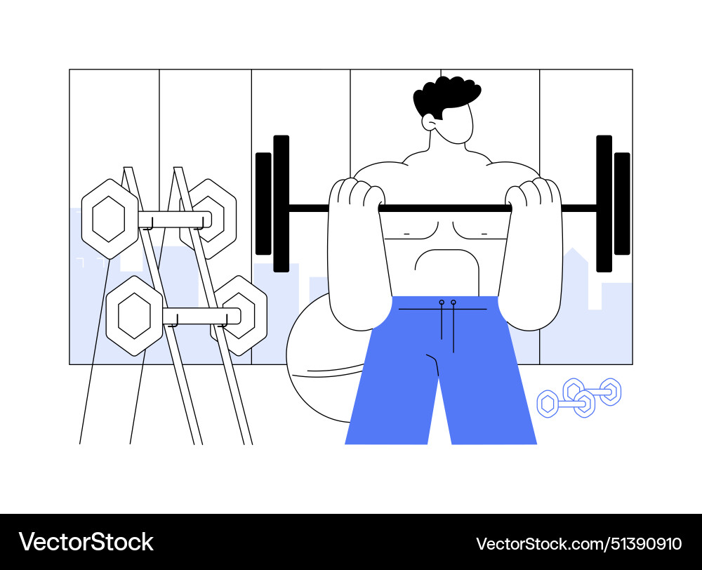 Weight lifting isolated cartoon Royalty Free Vector Image
