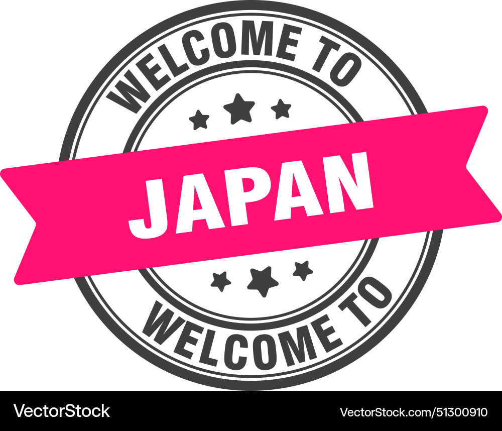 Welcome to japan stamp round sign Royalty Free Vector Image