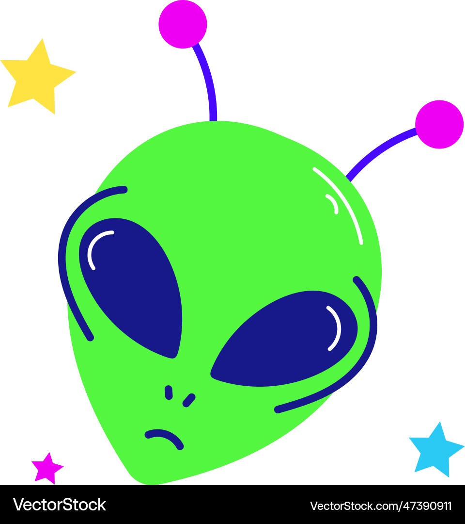 Alien face Royalty Free Vector Image - VectorStock