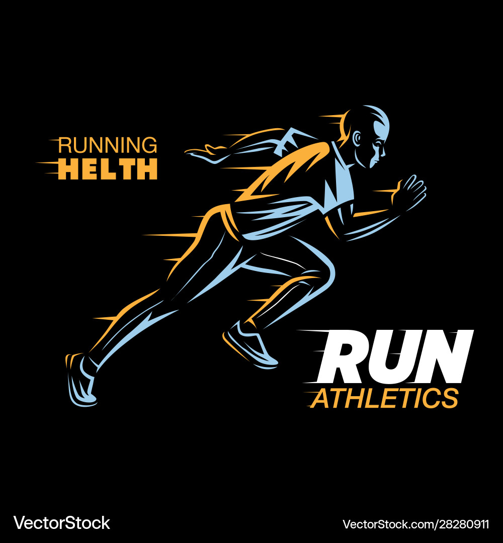 Art concept a running man Royalty Free Vector Image