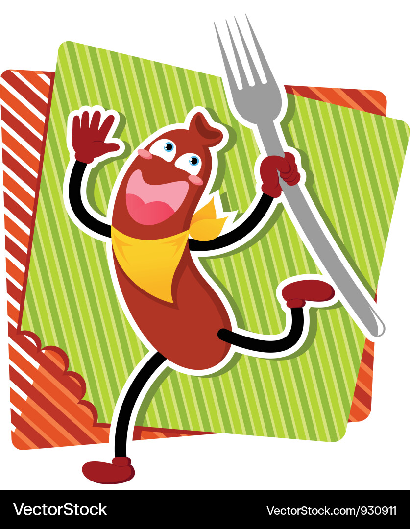 Cartoon sausage Royalty Free Vector Image - VectorStock