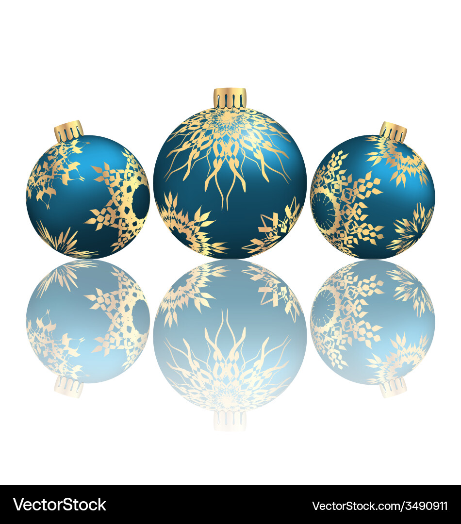 Christmas balls with reflection on grayscale Vector Image