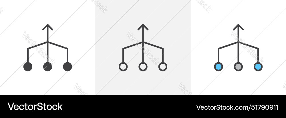 Consolidation icon set black filled and outlined Vector Image