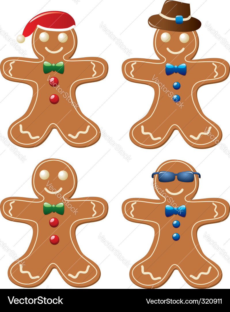 Gingerbread cookies Royalty Free Vector Image - VectorStock