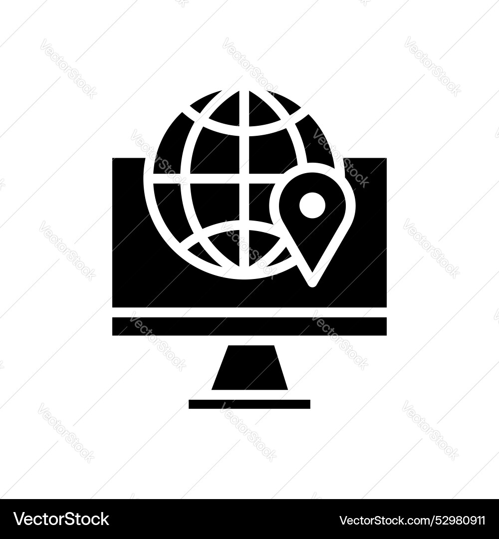 Ip icon set gps and map track symbol in a black Vector Image