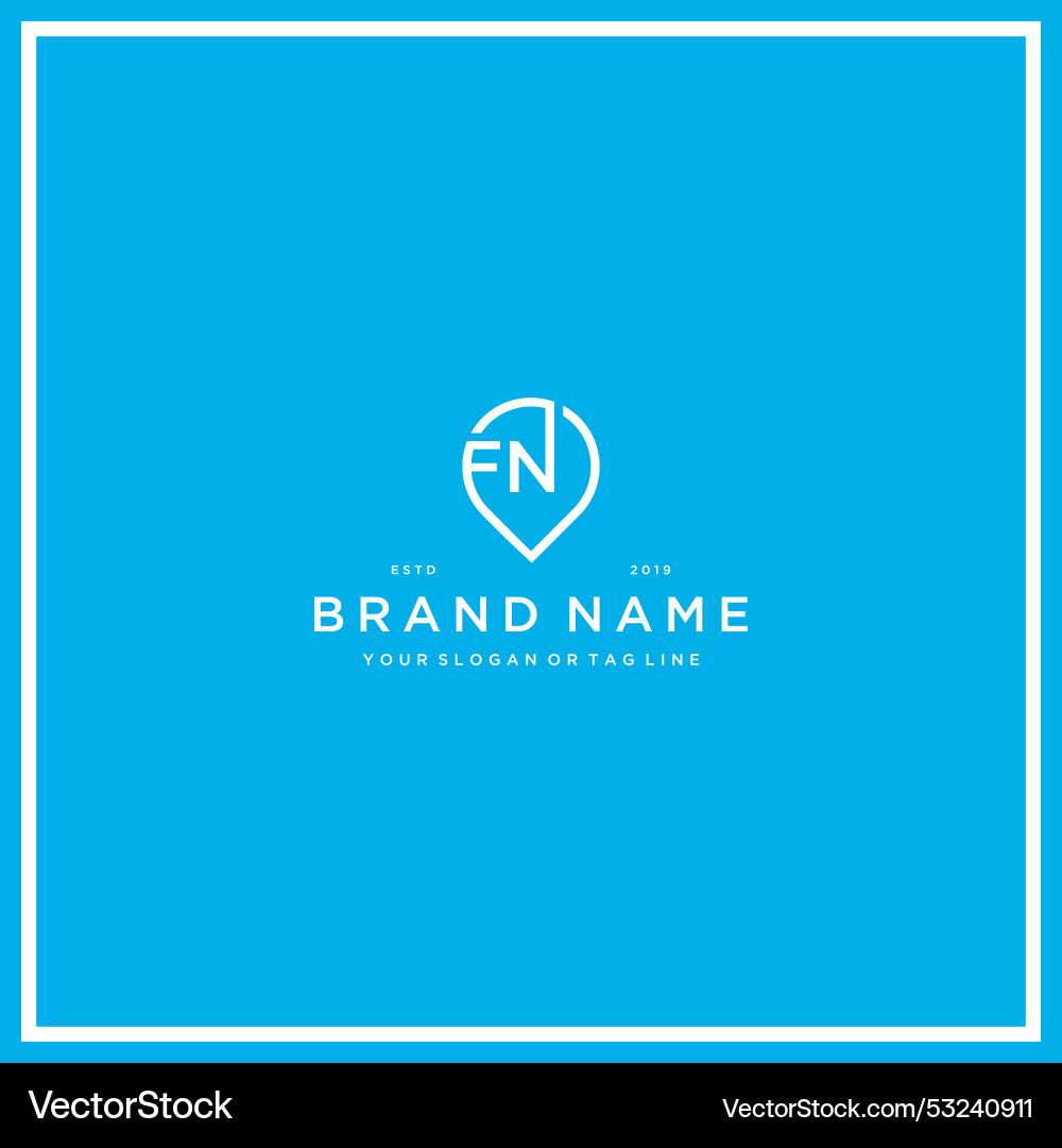 Letter fn pin logo design Royalty Free Vector Image