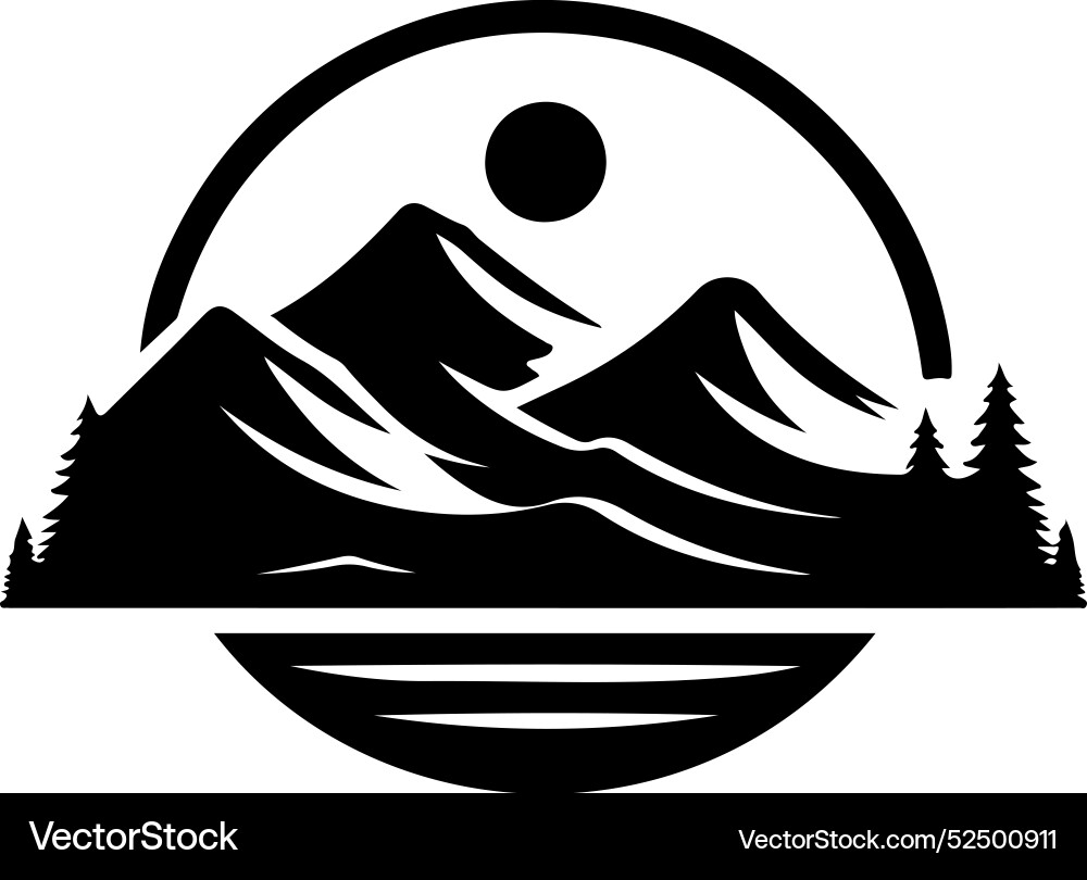 Mountain hill silhouette Royalty Free Vector Image
