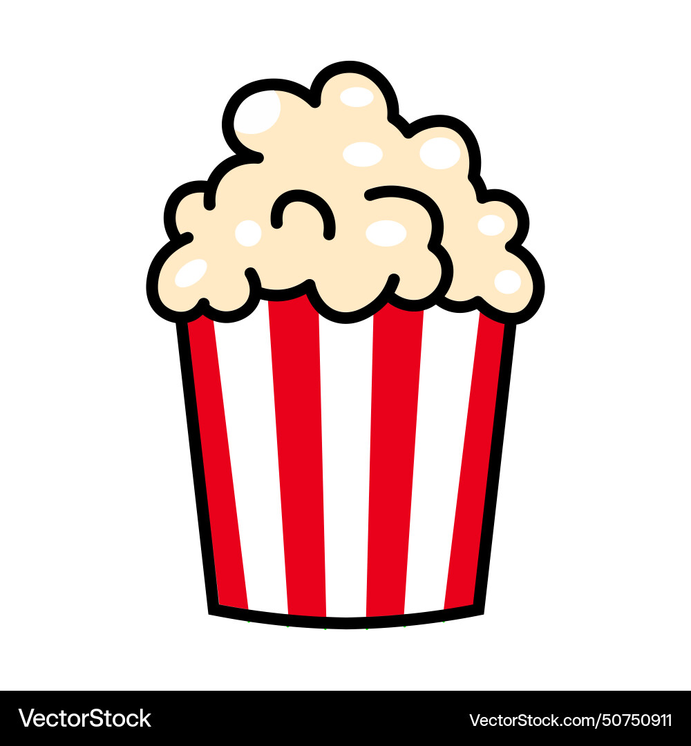 Popcorn on white background Royalty Free Vector Image