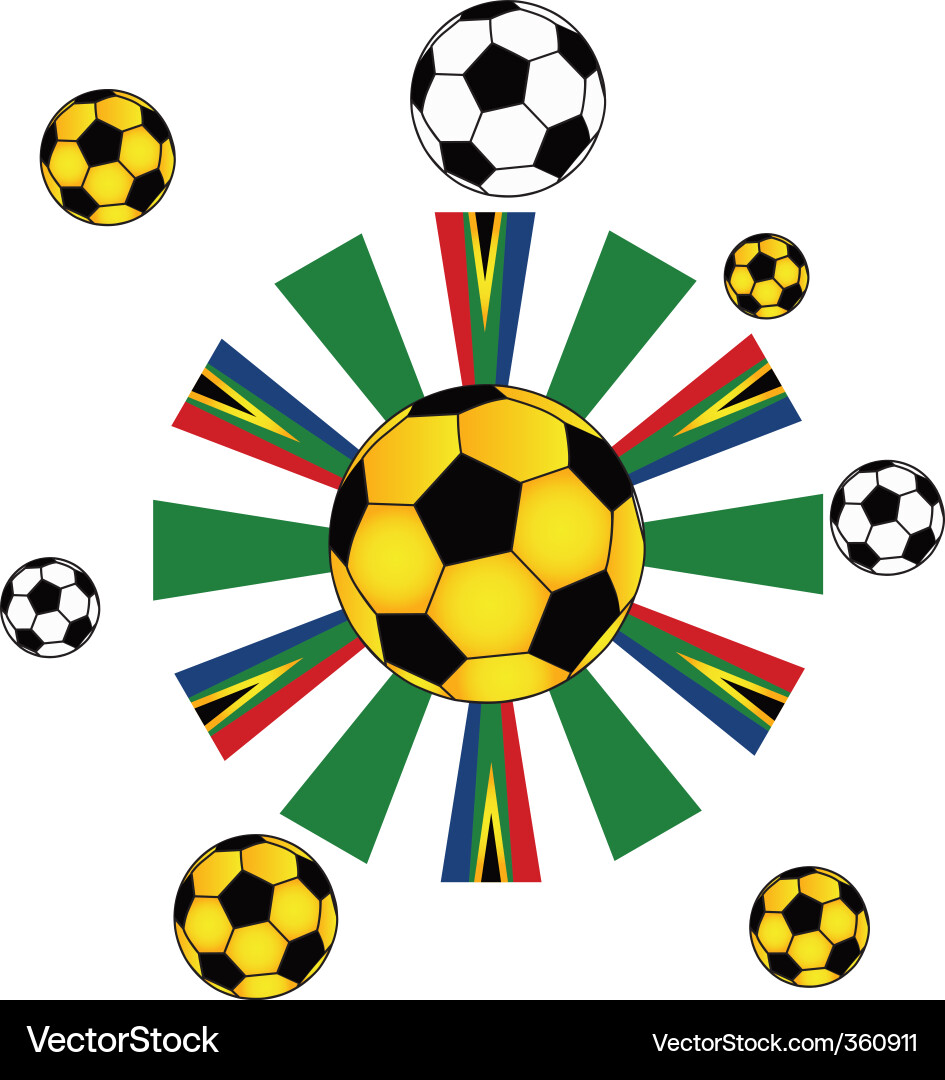 Soccer ball flags Royalty Free Vector Image - VectorStock