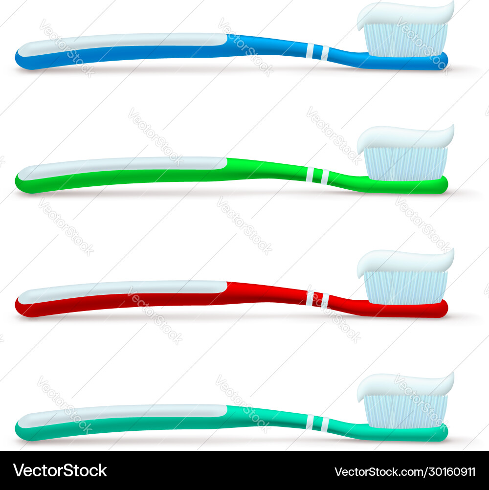 Tooth brushes set Royalty Free Vector Image - VectorStock