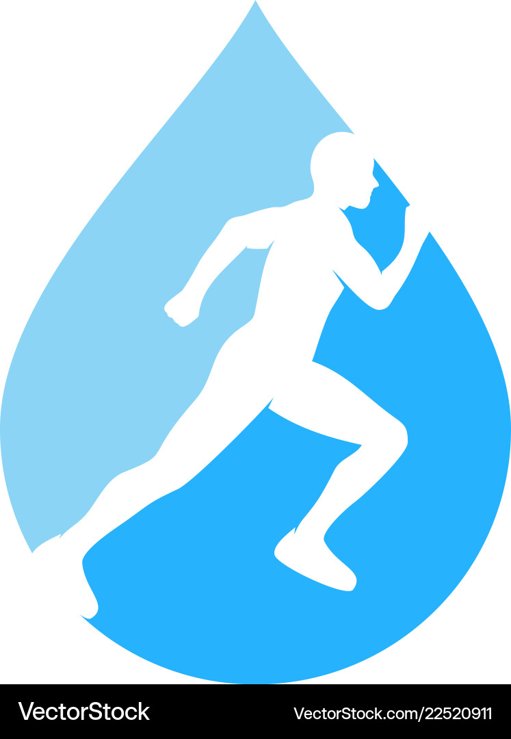 Water run logo icon design Royalty Free Vector Image