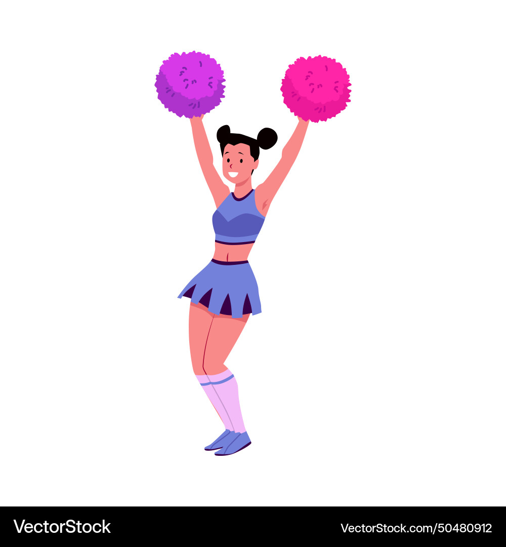 A cheerleader in dynamic Royalty Free Vector Image