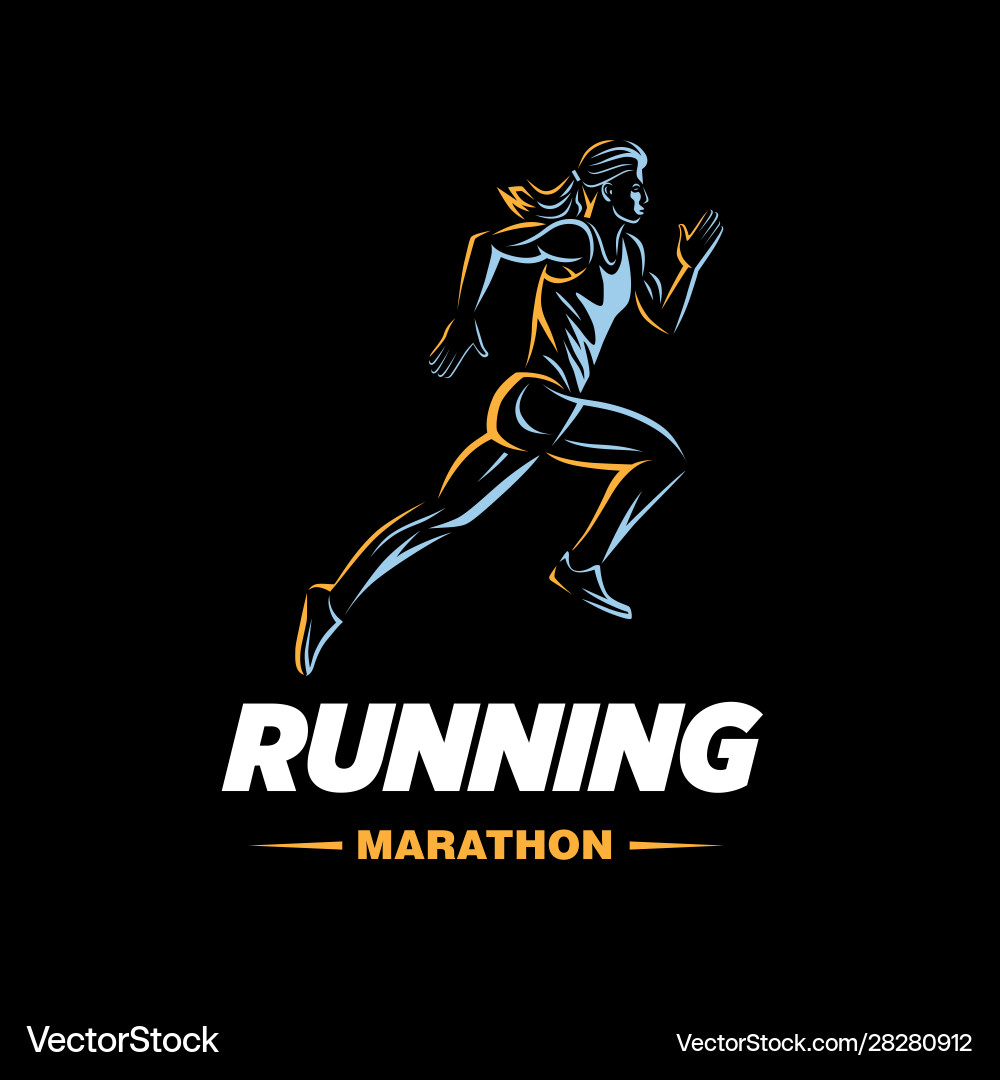 Art concept a running woman Royalty Free Vector Image