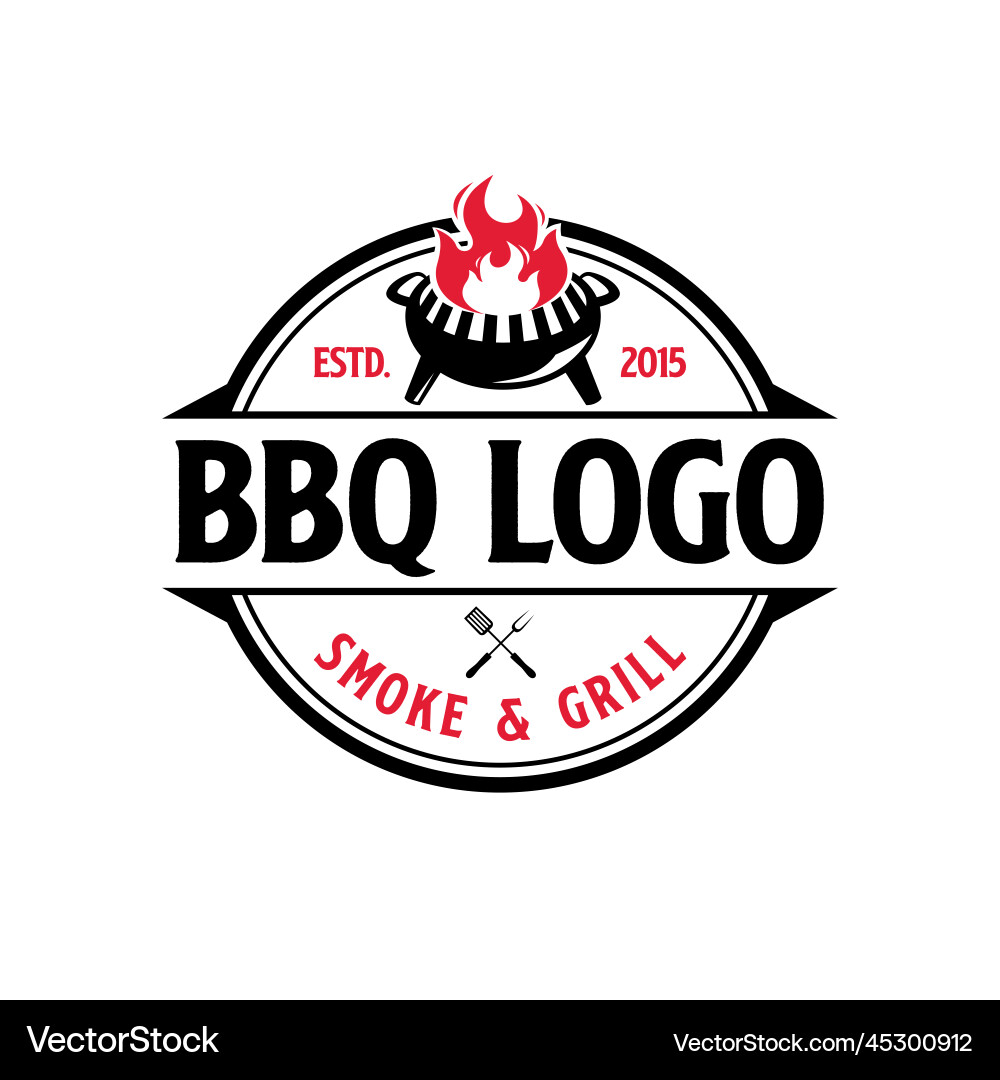 Bbq logo design Royalty Free Vector Image - VectorStock