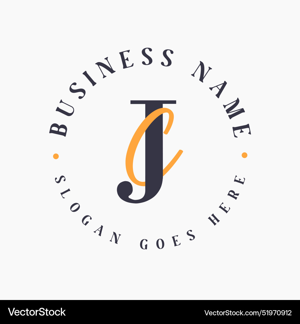 Elegant letter jc initials logo for corporate Vector Image