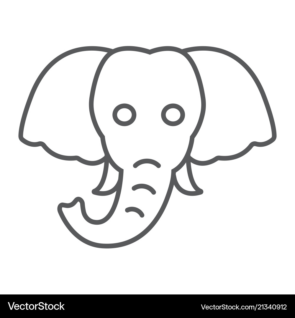 Elephant thin line icon animal and zoo Royalty Free Vector