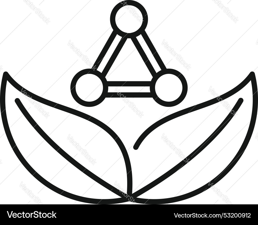 Green chemistry molecule symbol over leaves icon Vector Image