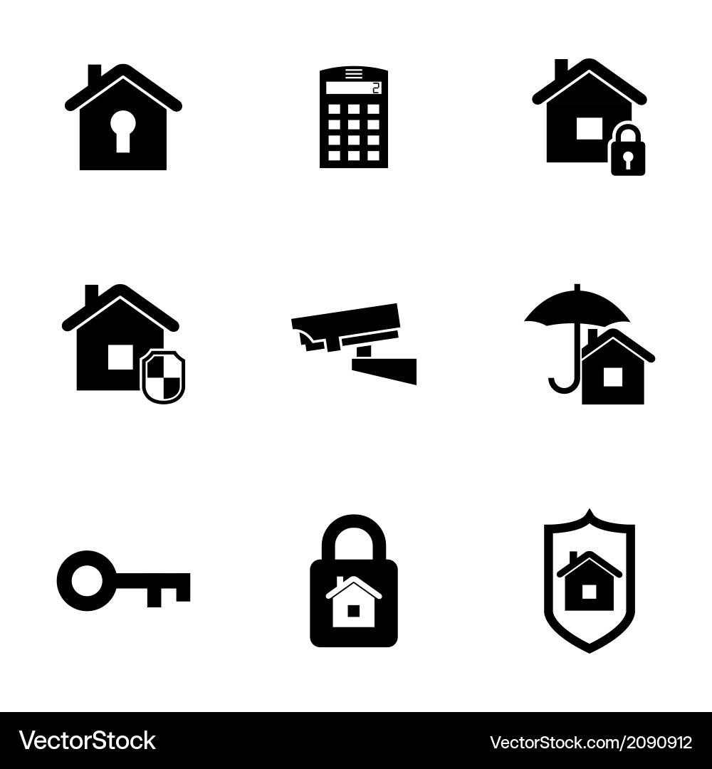 Home Security Icon Set Royalty Free Vector Image