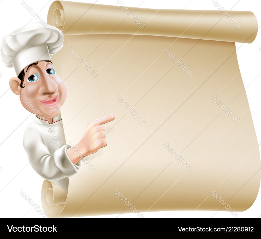 Koch Scroll Menü Lizenzfreies Vektorbild - VectorStock