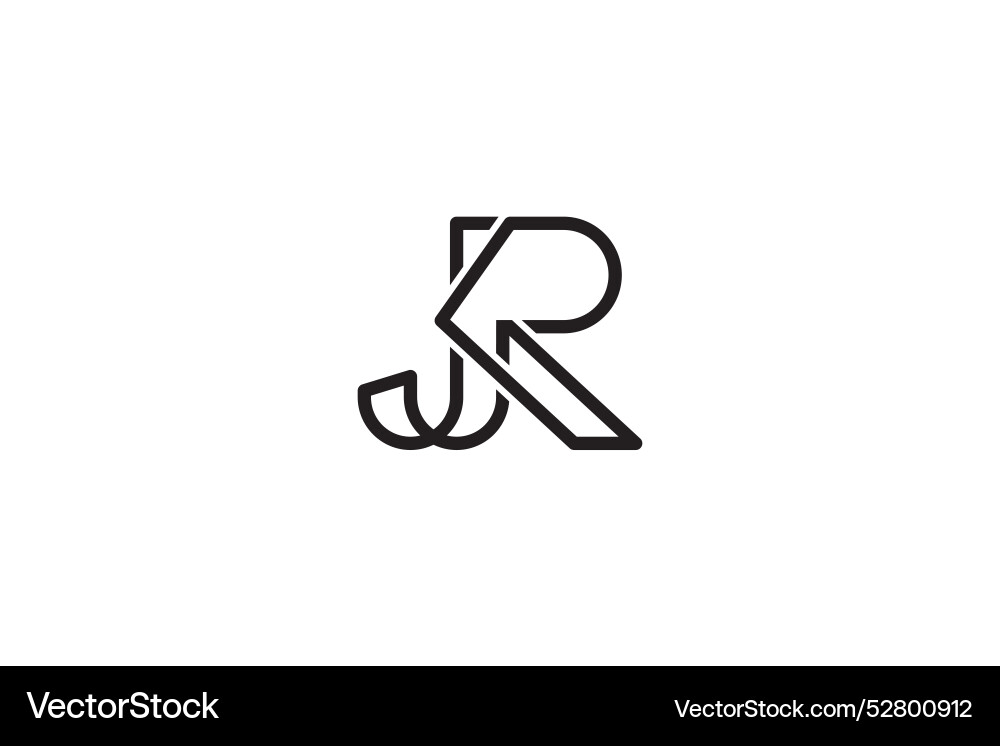 Letter jr logo design Royalty Free Vector Image