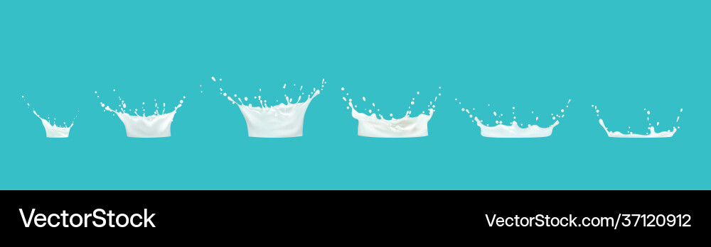 Milk splash sequence animation sprite sheet drip Vector Image