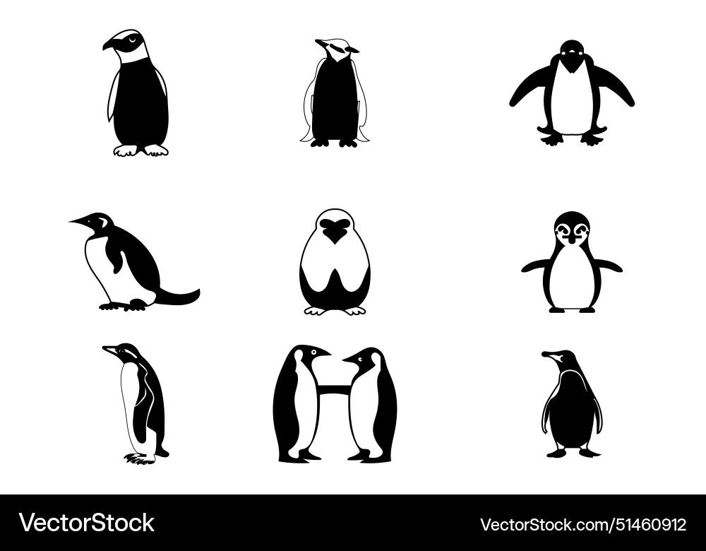 Minimal style chinstrap penguin icon design Vector Image