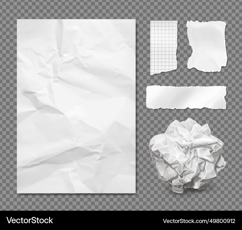 Paper texture crumpled white damaged Royalty Free Vector
