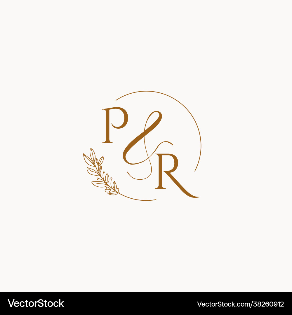 Pr initial wedding monogram logo Royalty Free Vector Image