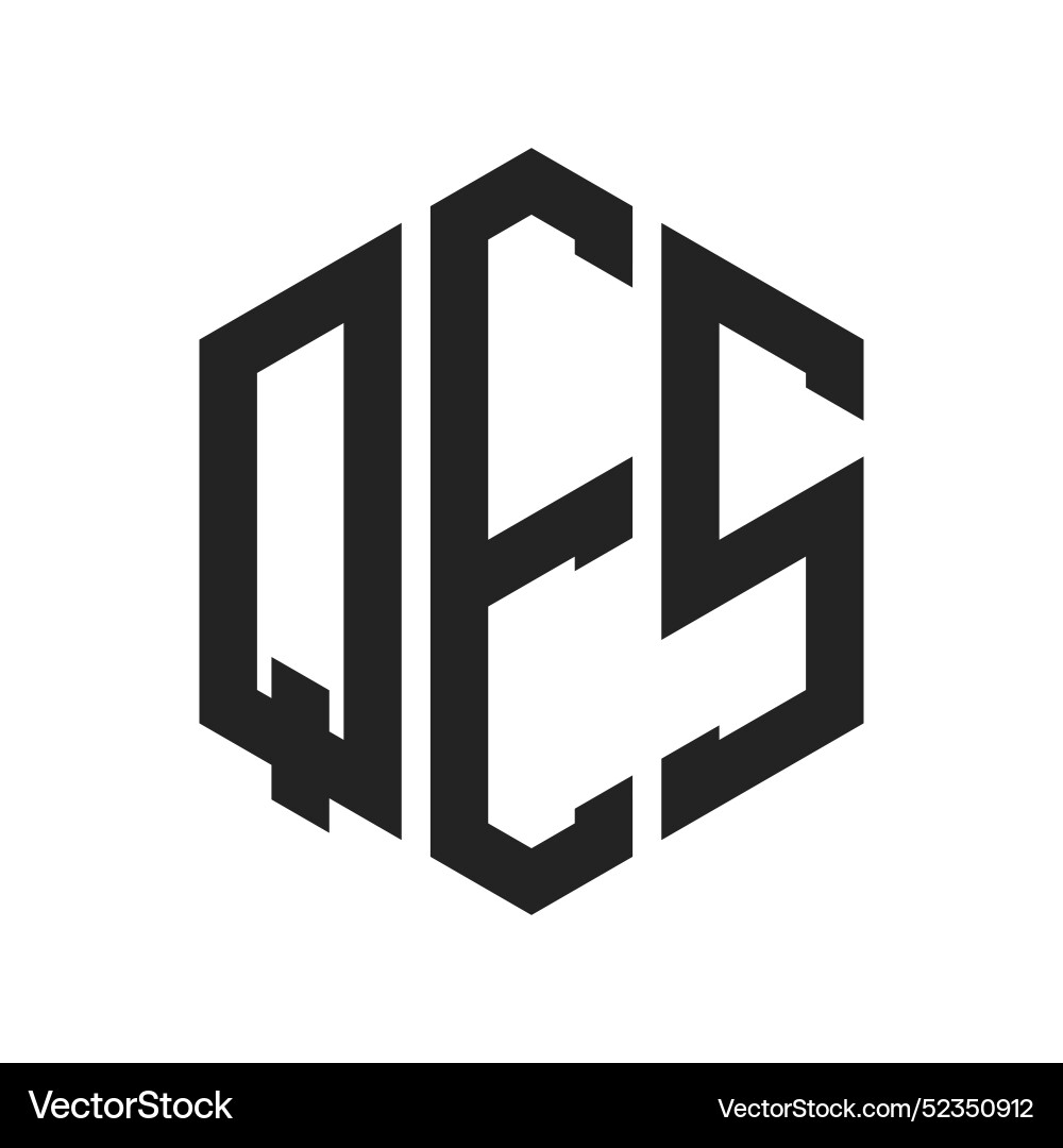 Qes logo design initial letter monogram Royalty Free Vector
