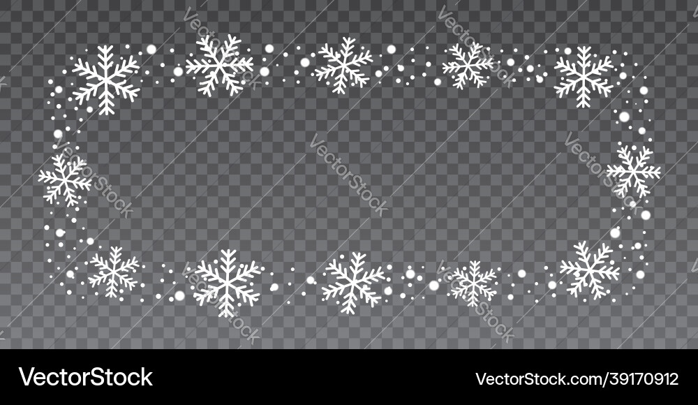 Snow border frame christmas texture isolated Vector Image