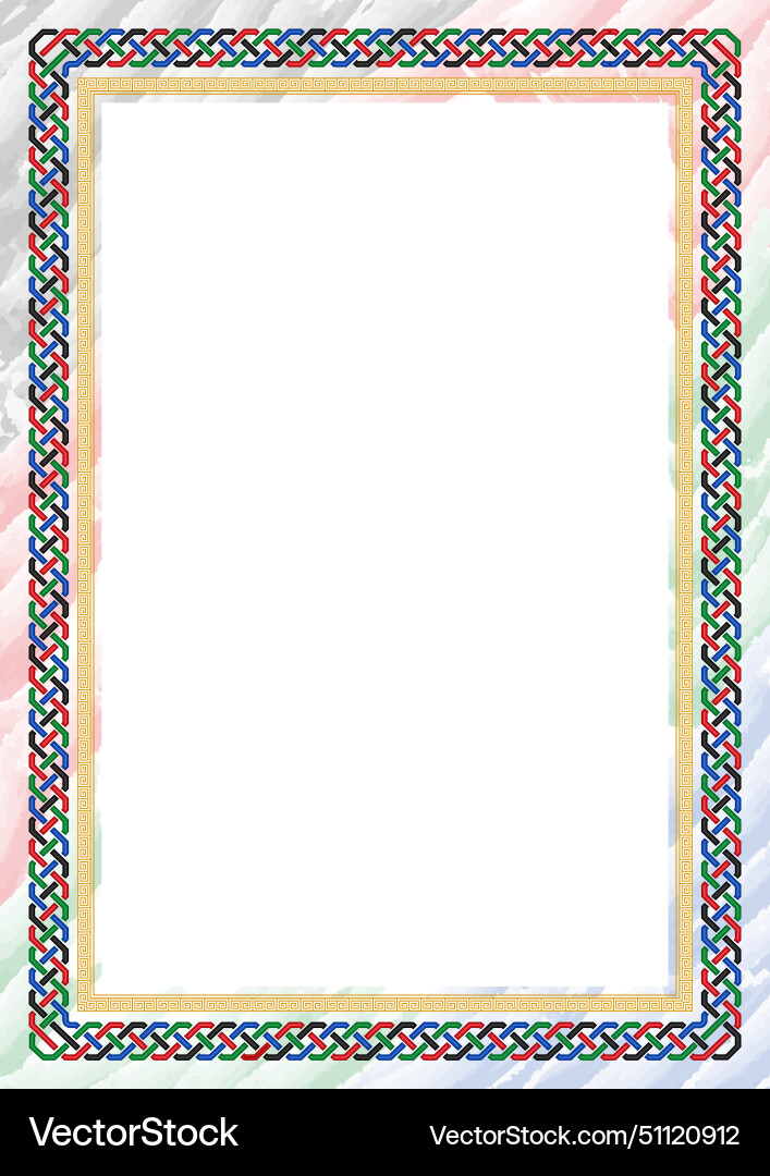 Vertical frame and border with south sudan flag Vector Image