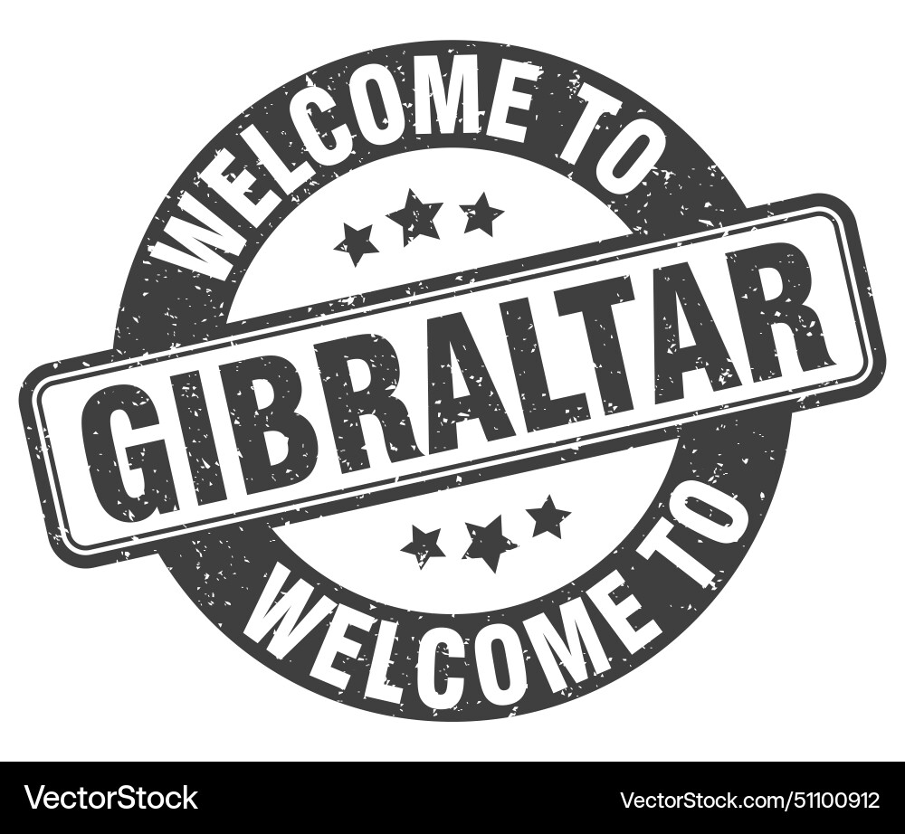 Welcome to gibraltar stamp round sign Royalty Free Vector