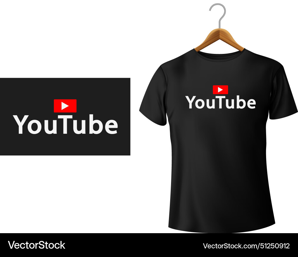 Youtube typography t shirt design Royalty Free Vector Image