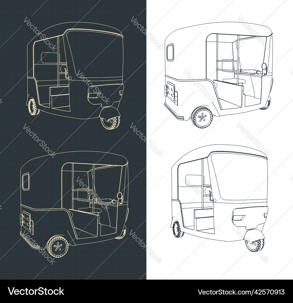 Auto rickshaw Royalty Free Vector Image - VectorStock