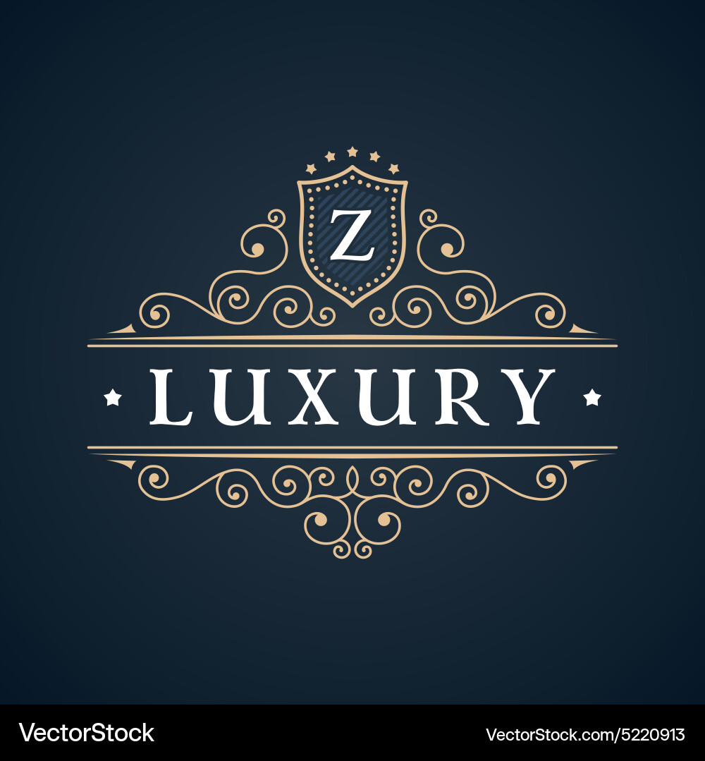 Calligraphic luxury logo emblem elegant decor Vector Image