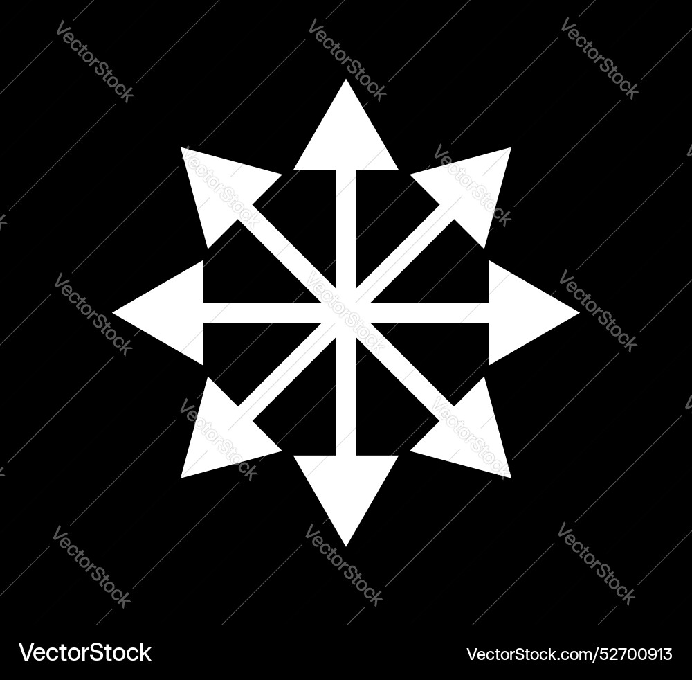 Chaos star symbol arrows eight-pointed radial Vector Image