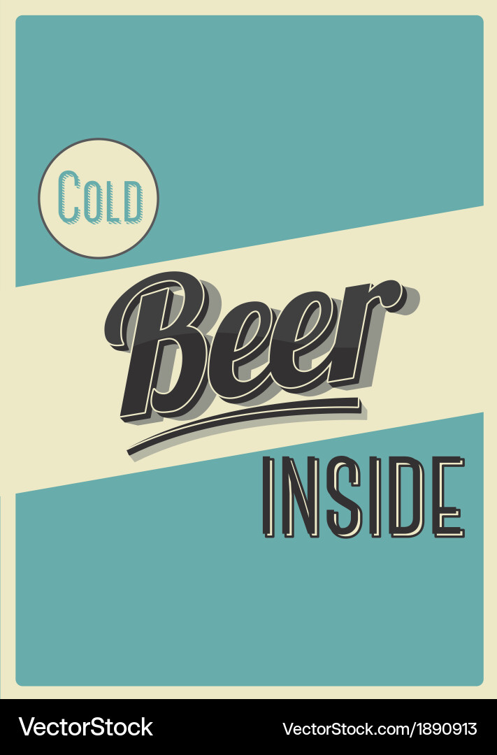 Cold beer inside Royalty Free Vector Image - VectorStock