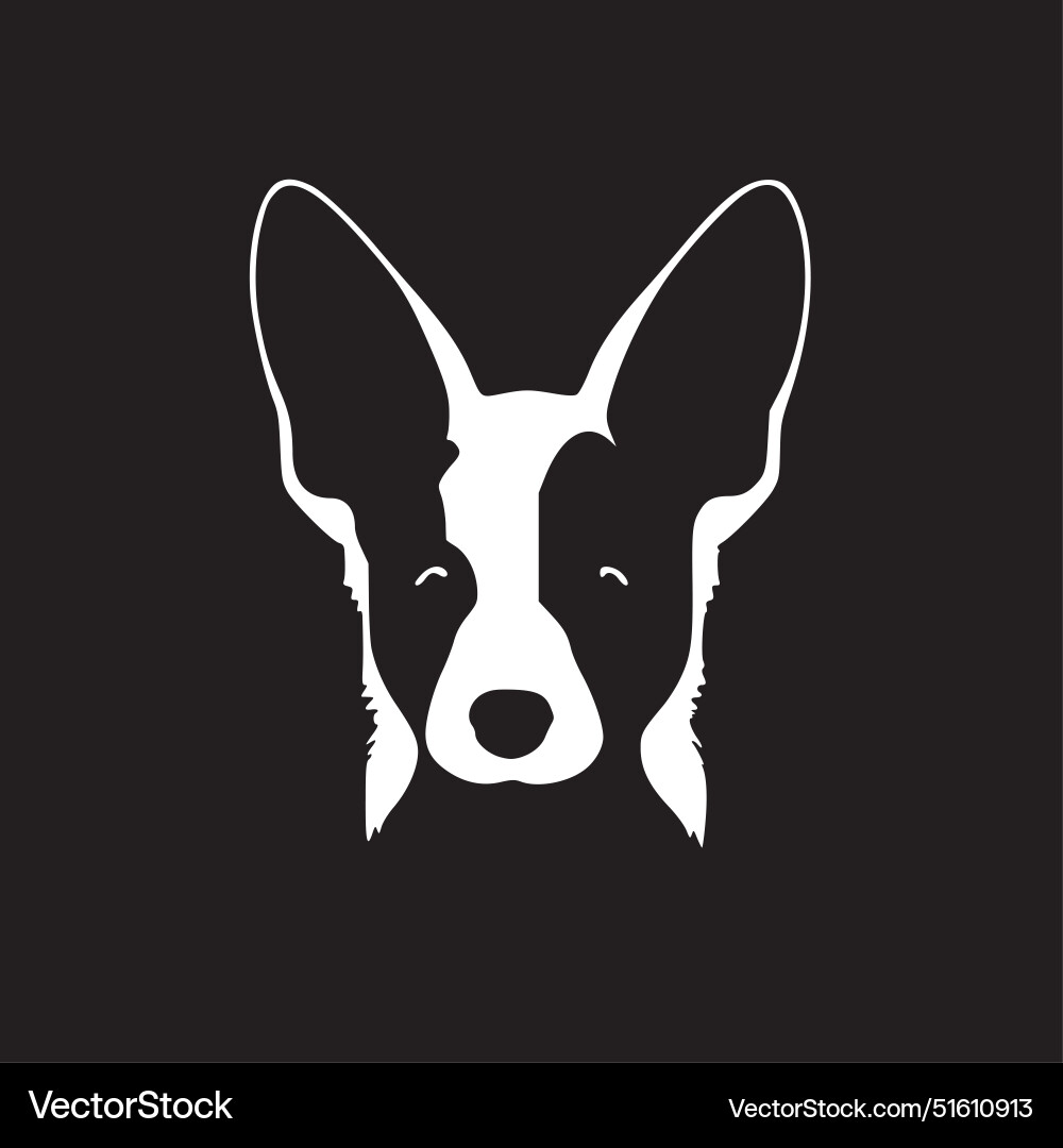 Dog ears - black and white isolated icon Vector Image