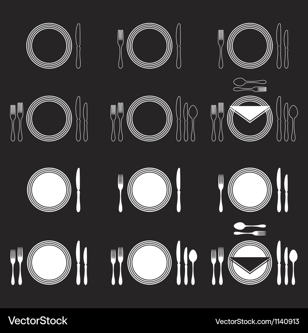 Etiquette proper table setting Royalty Free Vector Image